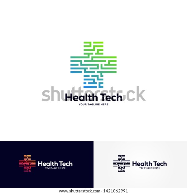 Health Tech Logo Designs Template Healthcare Stock Vector (Royalty Free ...