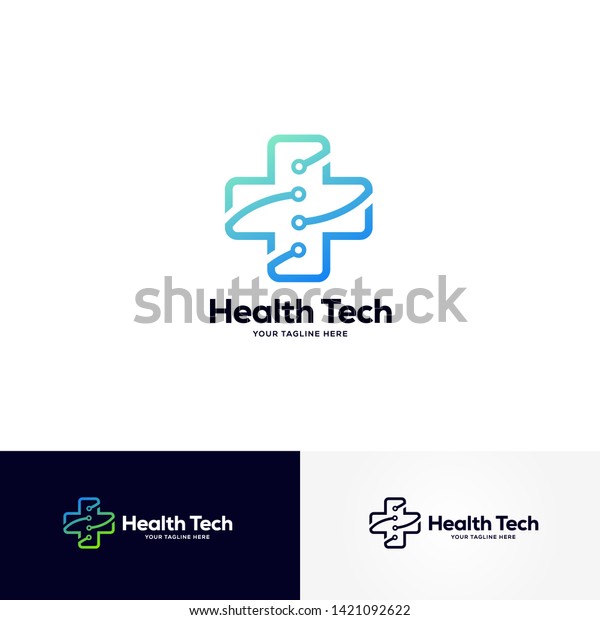 Health Tech Logo Designs Template Healthcare Stock Vector (Royalty Free ...