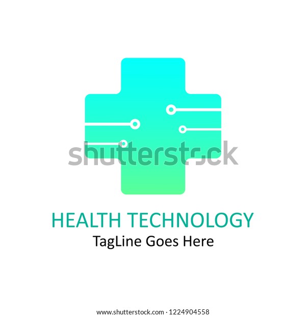 Health Technology Logo Concept Cross Health Stock Vector (Royalty Free ...