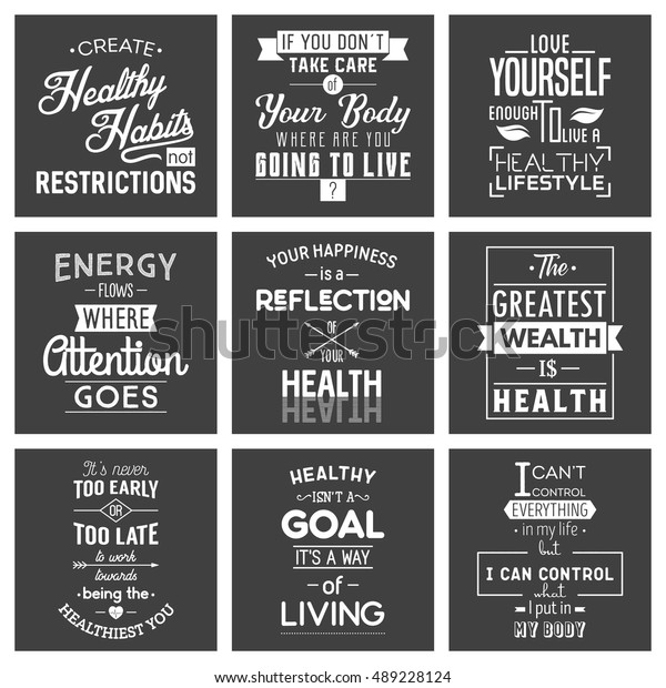 Health Typography Quotes Stock Vector (Royalty Free) 489228124