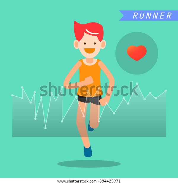 Health Wellness Exercise Running Man Healthy Stock Vector (Royalty Free ...