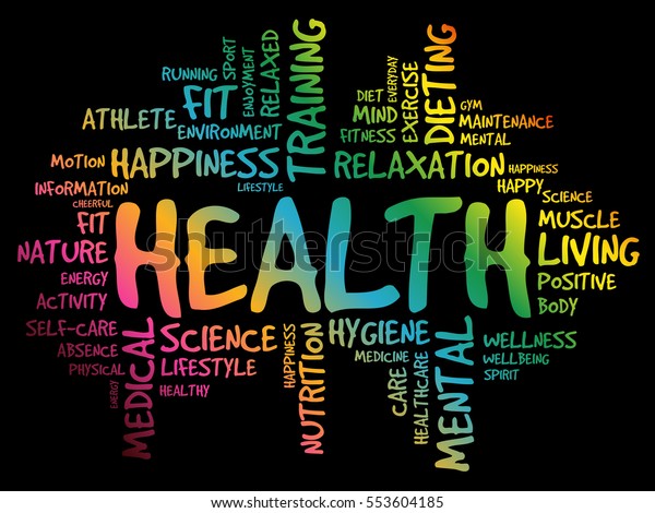 Health Word Cloud Collage Concept Background Stock Vector (Royalty Free ...