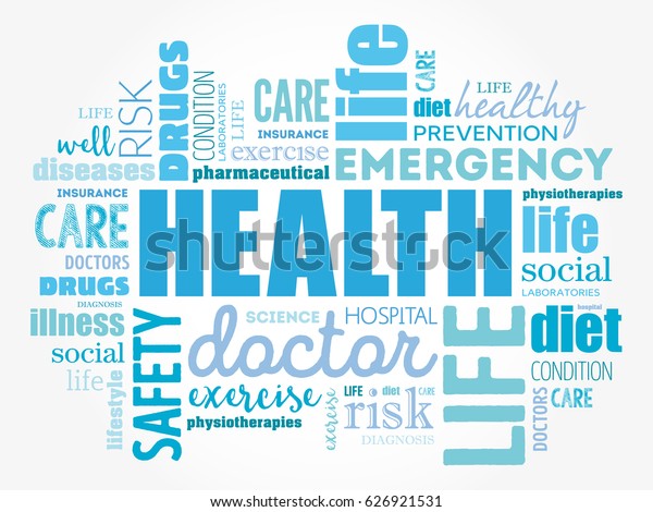 Health Word Cloud Collage Concept Background Stock Vector (Royalty Free ...