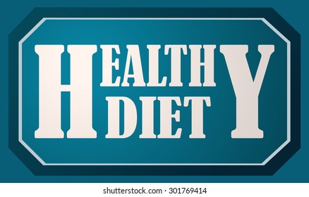 Healthy Diet Blue Sticker Vector Illustration Stock Vector (Royalty ...