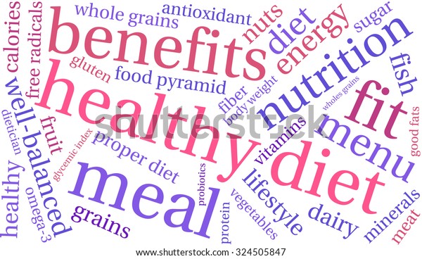 Healthy Diet Word Cloud On White Stock Vector (Royalty Free) 324505847 ...