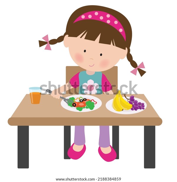 Healthy Eating Vector Cartoon Illustration Stock Vector (Royalty Free ...