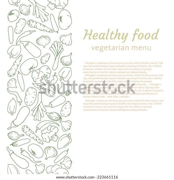 Healthy Food Background Vegetarian Menu Stock Vector (Royalty Free ...