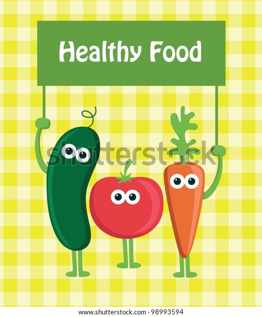 Healthy Food Card Vector Illustration Stock Vector (Royalty Free) 98993594