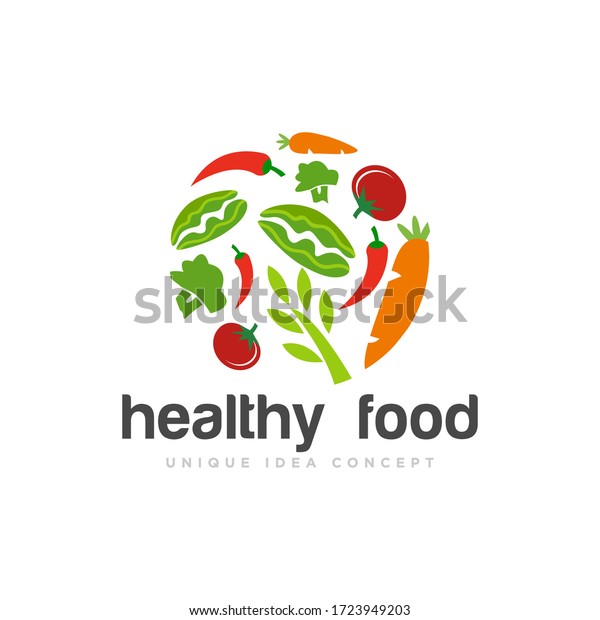 Healthy Food Logo Design Vector Stock Vector (Royalty Free) 1723949203 ...