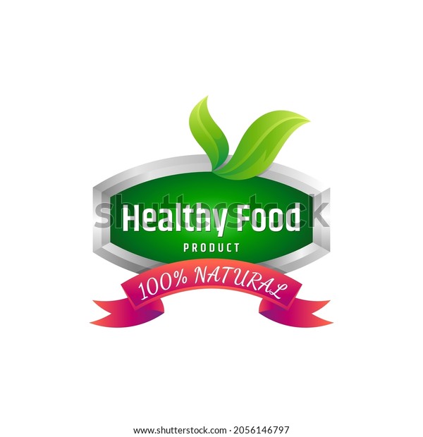Healthy Food Logo Template Suitable Labeling Stock Vector (Royalty Free ...