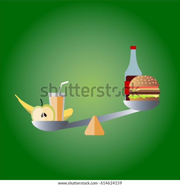 Healthy Food Right Choice Food Vector: เวกเตอร์สต็อก (ปลอดค่าลิขสิทธิ์ ...
