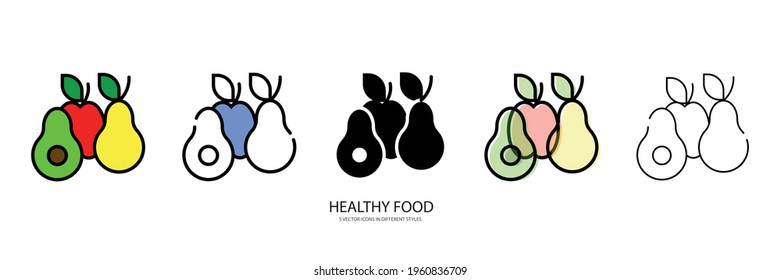 Healthy Food Vector Type Icon Stock Vector (Royalty Free) 1960836709 ...