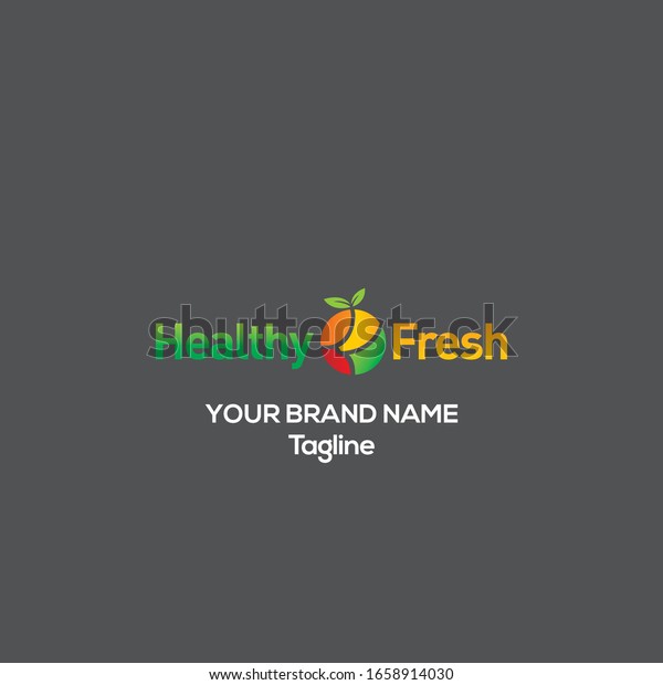 Healthy Fresh Fruit Vegetable Logo Fruit Stock Vector (Royalty Free ...