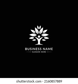 Healthy Happy Tree Logo Design Stock Vector (Royalty Free) 2160857889 ...