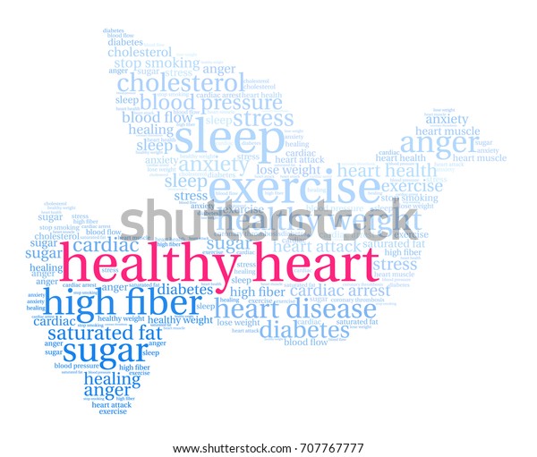 Healthy Heart Word Cloud On White Stock Vector (Royalty Free) 707767777 ...