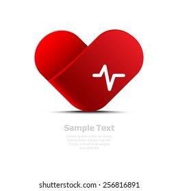 Healthy Icon Red Heart Vector Illustration Stock Vector (Royalty Free ...