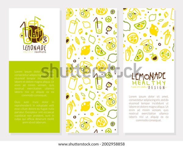 Healthy Lemonade Banner Template Original Design Stock Vector (Royalty ...