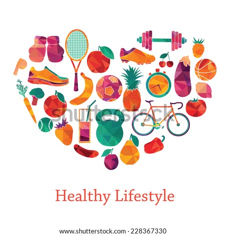 Healthy Lifestyle Background Stock Vector (Royalty Free) 228367330 ...
