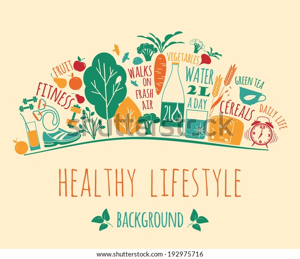 Healthy Lifestyle Background Stock Vector (Royalty Free) 192975716