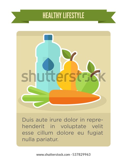 Healthy Lifestyle Template Design Vector Wellness: เวกเตอร์สต็อก (ปลอด ...