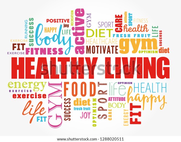 Healthy Living Word Cloud Collage Health Stock Vector (Royalty Free ...