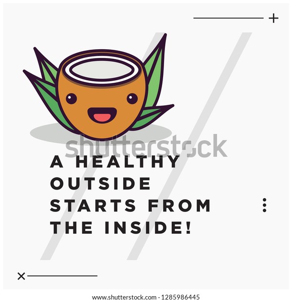 Healthy Outside Starts Inside Quote Poster Stock Vector (Royalty Free ...