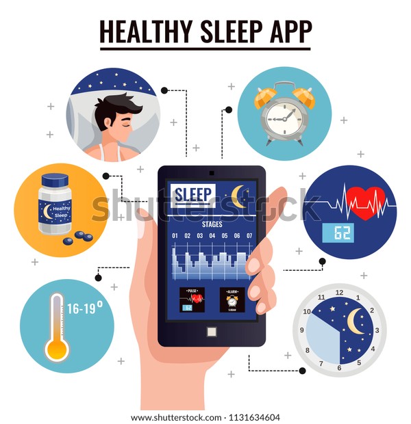 Healthy Sleep App Design Concept Graph Stock Vector (Royalty Free ...