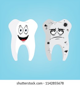 Healthy Tooth Bad Tooth Vector Illustration Stock Vector (Royalty Free ...