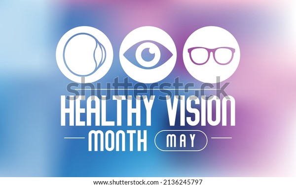 Healthy Vision Month Observed Every Year Stock Vector (Royalty Free ...