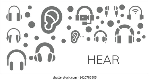 Hear Icon Set 11 Filled Hear Stock Vector (Royalty Free) 1410783305