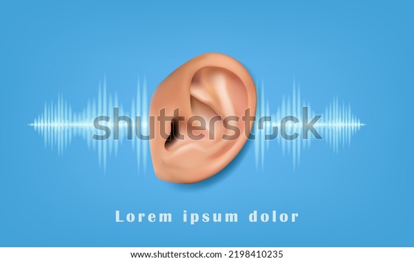 Hearing Test Banner Background Realistic 3d Stock Vector (Royalty Free ...