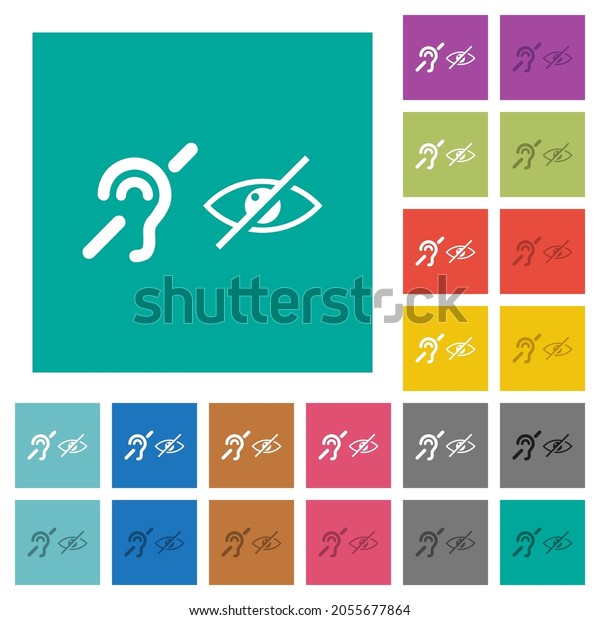 Hearing Visually Impaired Symbols Multi Colored Stock Vector (Royalty ...