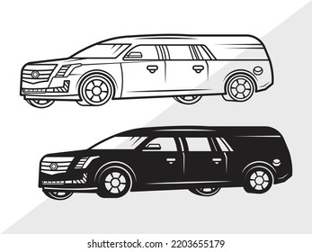 Hearses Svg Printable Vector Illustration Stock Vector (Royalty Free ...