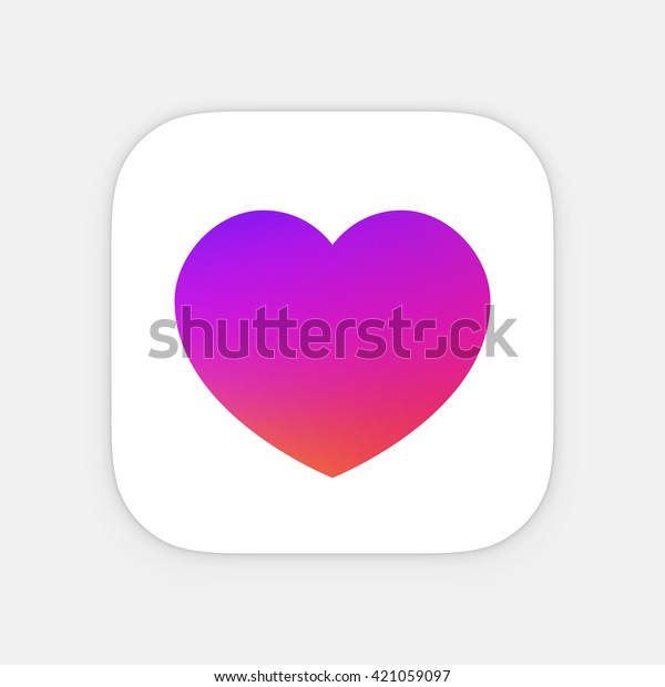 Heart App Icon Template Mobile Application: เวกเตอร์สต็อก (ปลอดค่า ...