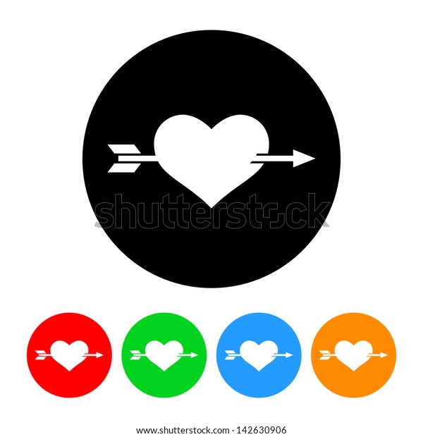 Heart Arrow Icon Stock Vector (Royalty Free) 142630906 | Shutterstock