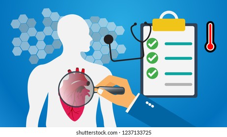 Heart Attack Disease Medical Report Illustration Stock Vector (Royalty ...