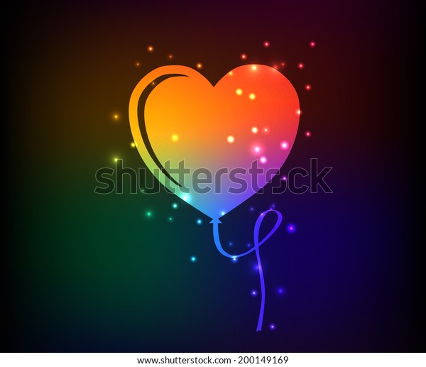 Heart Balloon Symbolrainbow Vector Stock Vector (Royalty Free ...