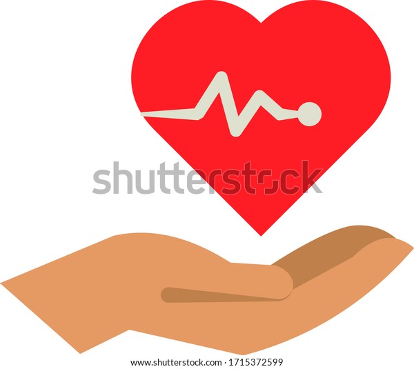Heart Beat Hand Design Concept Vector Stock Vector (Royalty Free ...