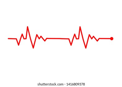 Heart Beat Line Vector Illustration Stock Vector (Royalty Free) 1416809378