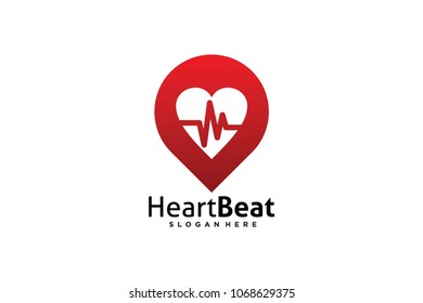 Heart Beat Logo Design Stock Vector (Royalty Free) 1068629375 ...