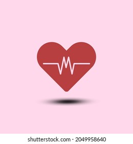 Heart Beat Logo Flat Design Stock Vector (Royalty Free) 2049958640 ...