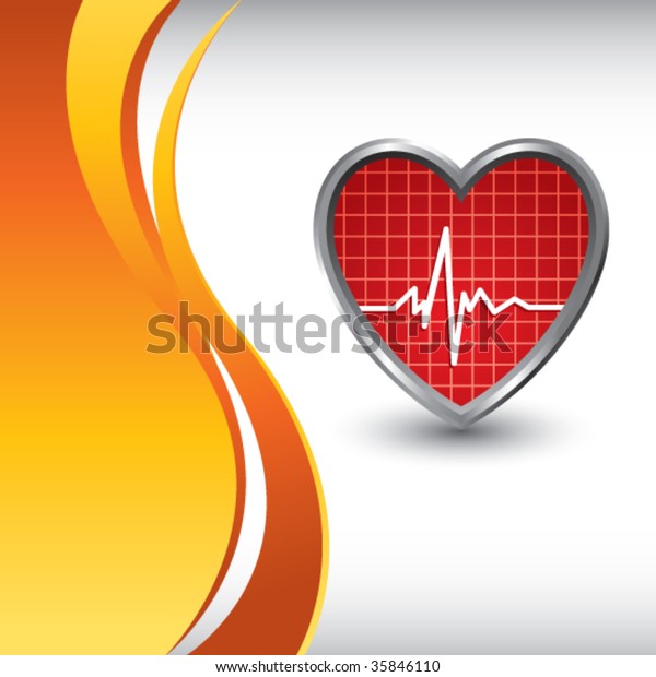 Heart Beat On Vertical Wave Backdrop Stock Vector (Royalty Free ...