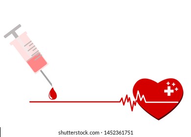 Heart Beat Red Pulse Line Blood Stock Vector (Royalty Free) 1452361751 ...
