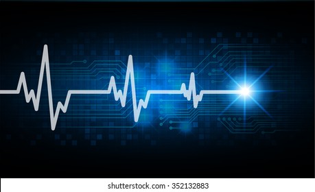 Heart Beats Cardiogramdark Black Light Abstract Stock Vector (Royalty ...