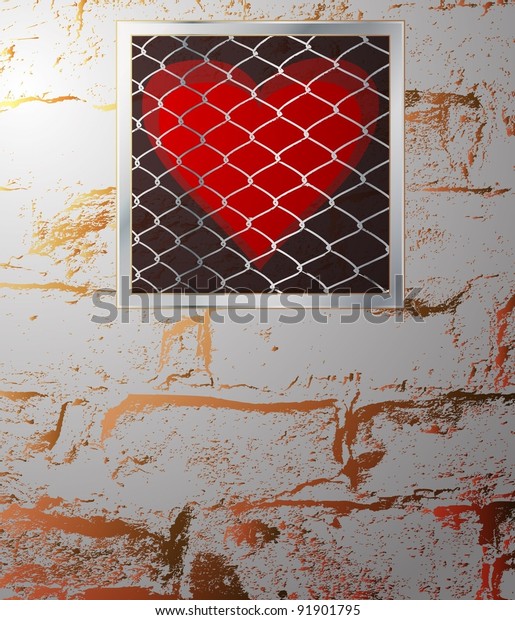 Heart Behind Bars Stock Vector (Royalty Free) 91901795 | Shutterstock