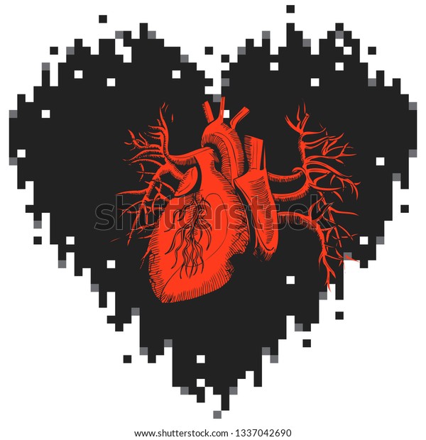 Heart Black Design Grunge Vector Stock Vector (Royalty Free) 1337042690 ...