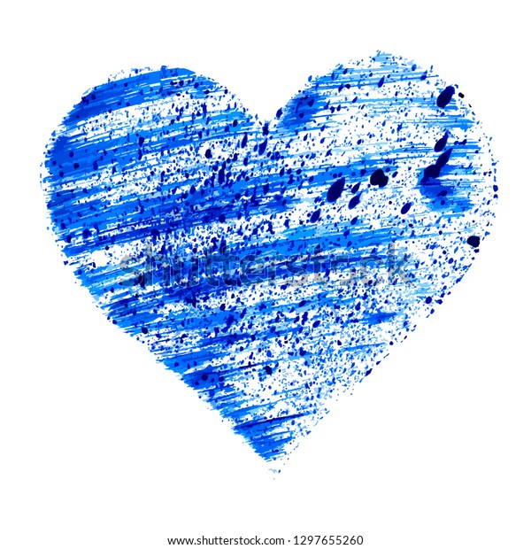 Heart Blue Color Shape Design Love Stock Vector (Royalty Free ...