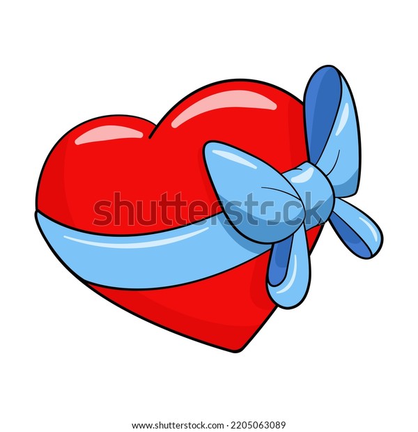 Heart Blue Ribbon Bow Vector Illustration Stock Vector (Royalty Free ...