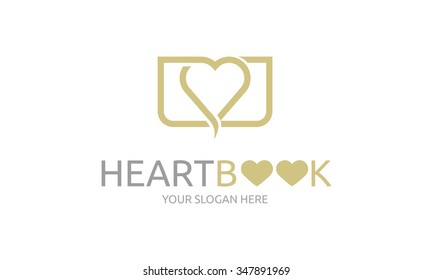 Heart Book Logo Stock Vector (Royalty Free) 347891969 | Shutterstock
