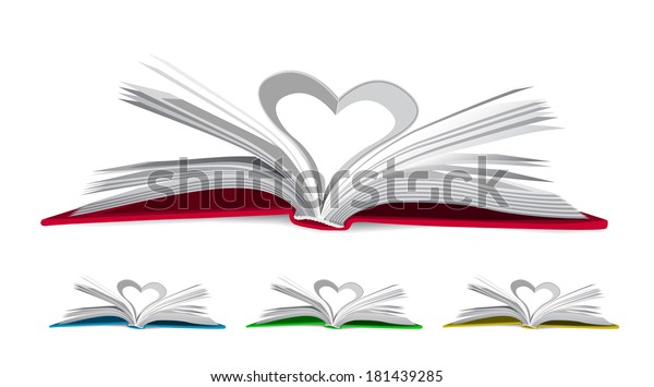 Heart Book Pages Vector Illustration On Stock Vector (Royalty Free ...